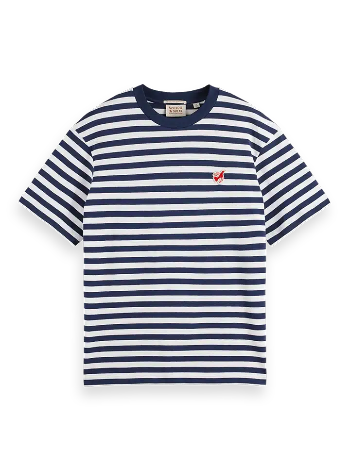 Core - The Free Spirit Peace Bird Striped T-Shirt | Scotch & Soda