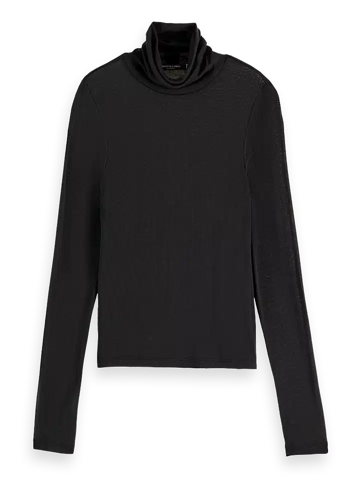 Core Roll Up Neck Long Sleeve T-Shirt | Scotch & Soda