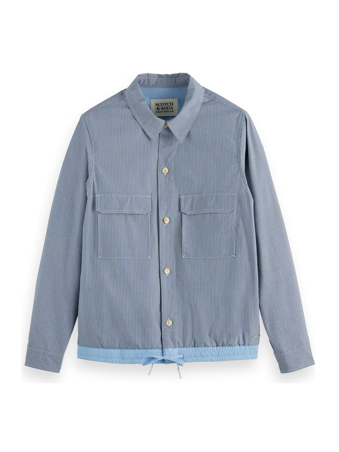 Nylon Trimmed- Seersucker Overshirt | Scotch & Soda