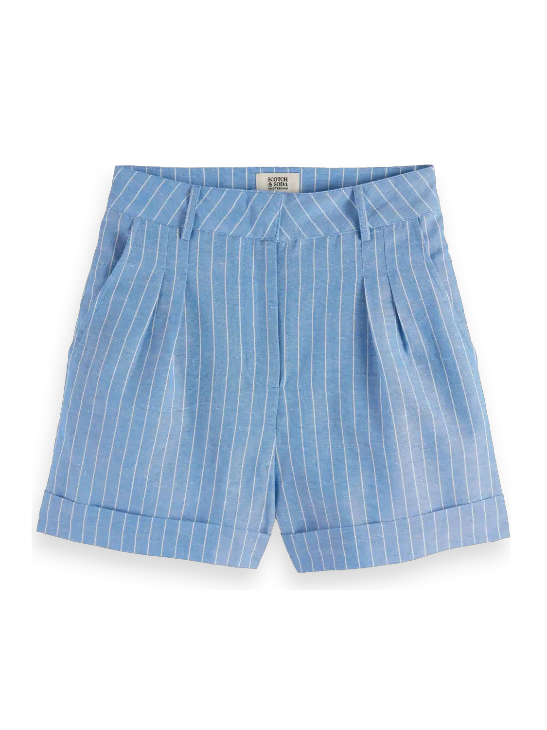 High Rise Linen Printed Shorts | Scotch & Soda