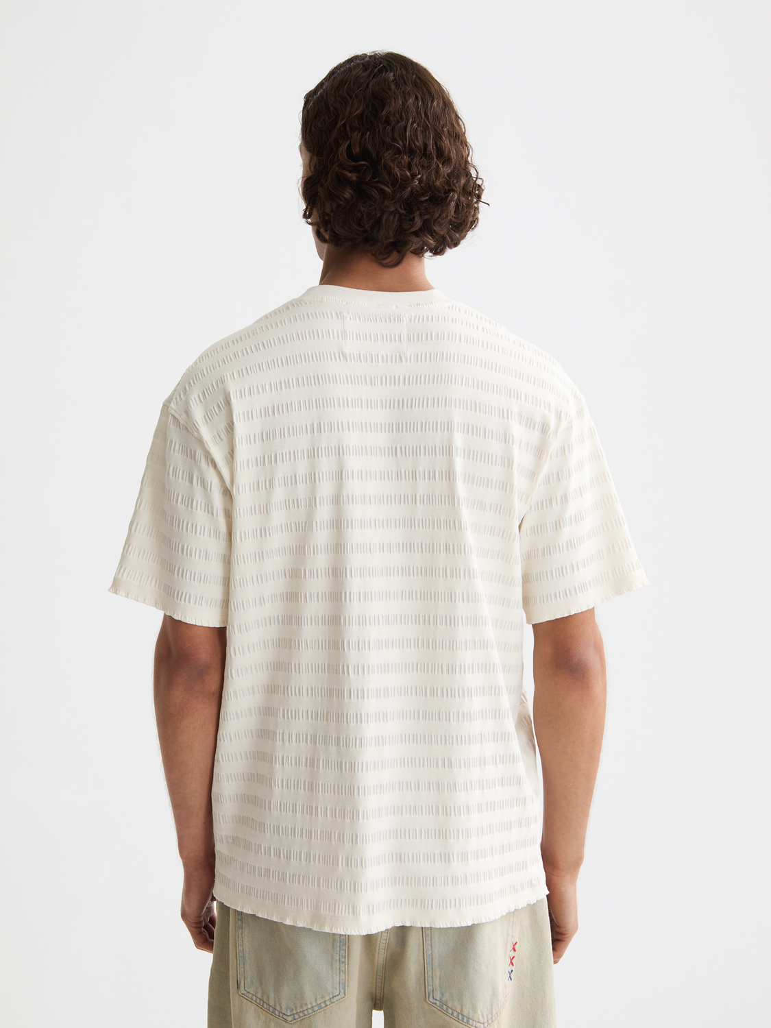 Relaxed-Fit Horizonal Textured T-Shirt | Scotch & Soda